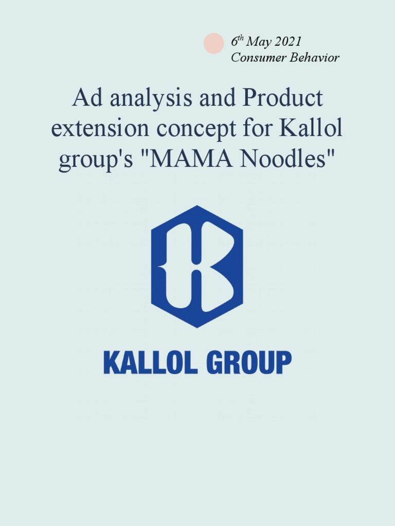 Ad Analysis and Product Extension Concept For Kallol Group's "MAMA Noodles" | PDF | Consumer ...