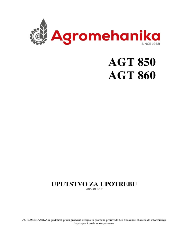 Agt 850-860 - Uputstvo Za Upotrebu - 2017 - 10 | PDF