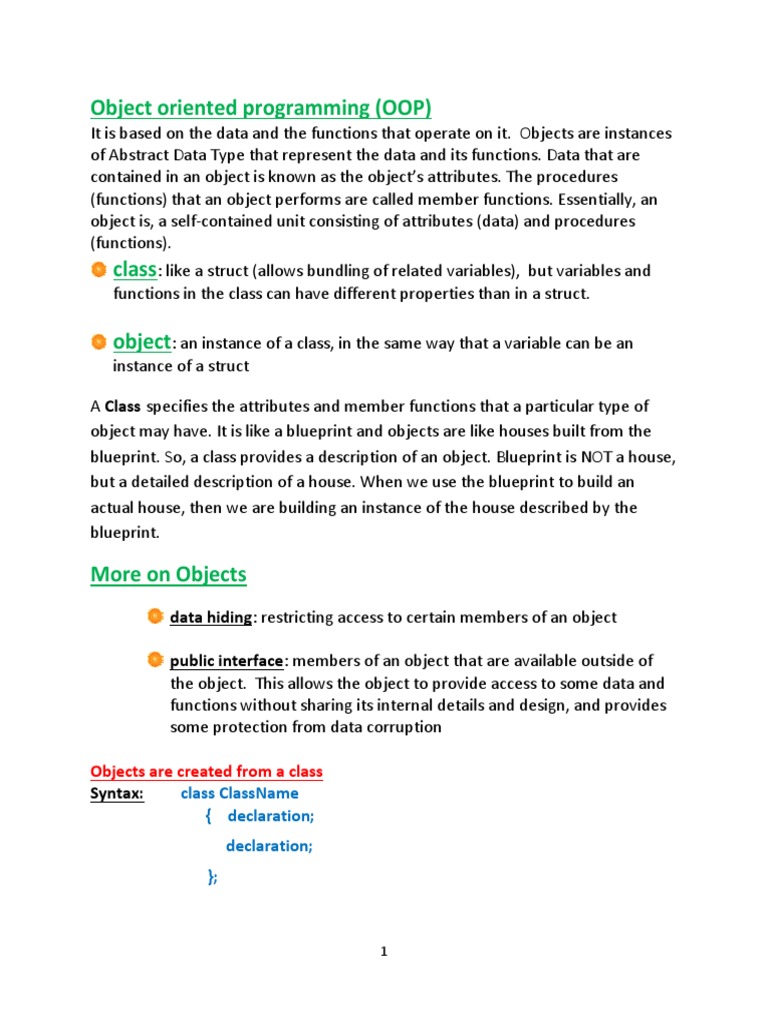 Object Oriented Programming (OOP) | PDF | Constructor (Object Oriented Programming) | Programming