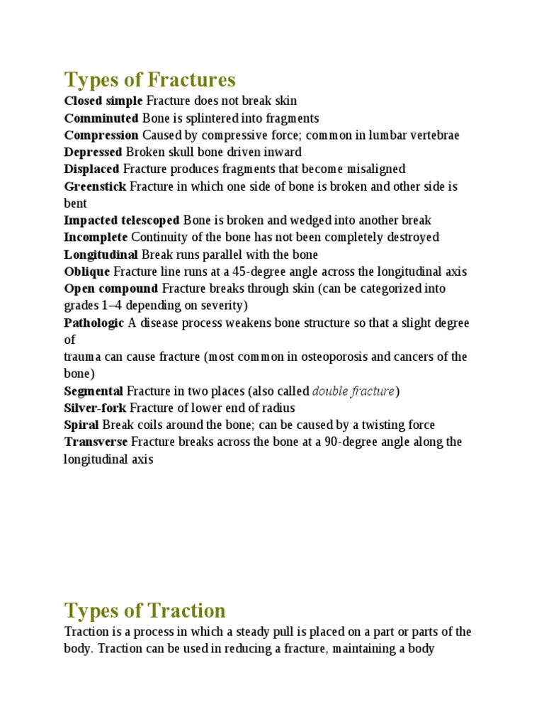 Types of Fractures | PDF | Bone | Knee