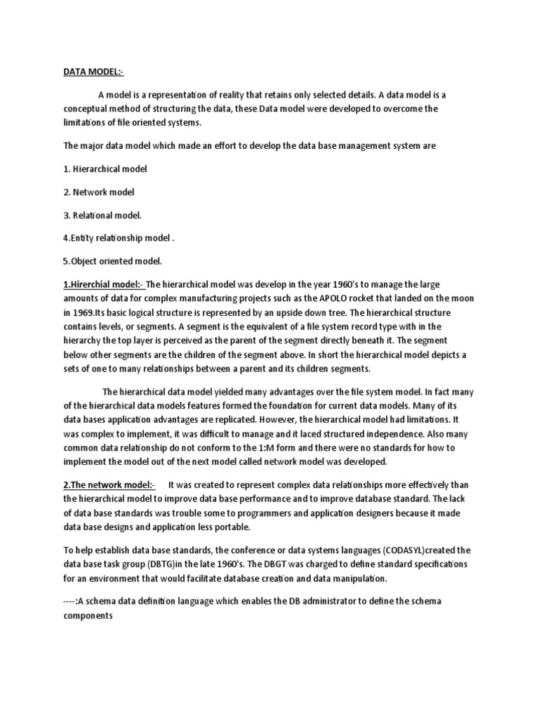 Data Model | PDF | Relational Database | Databases