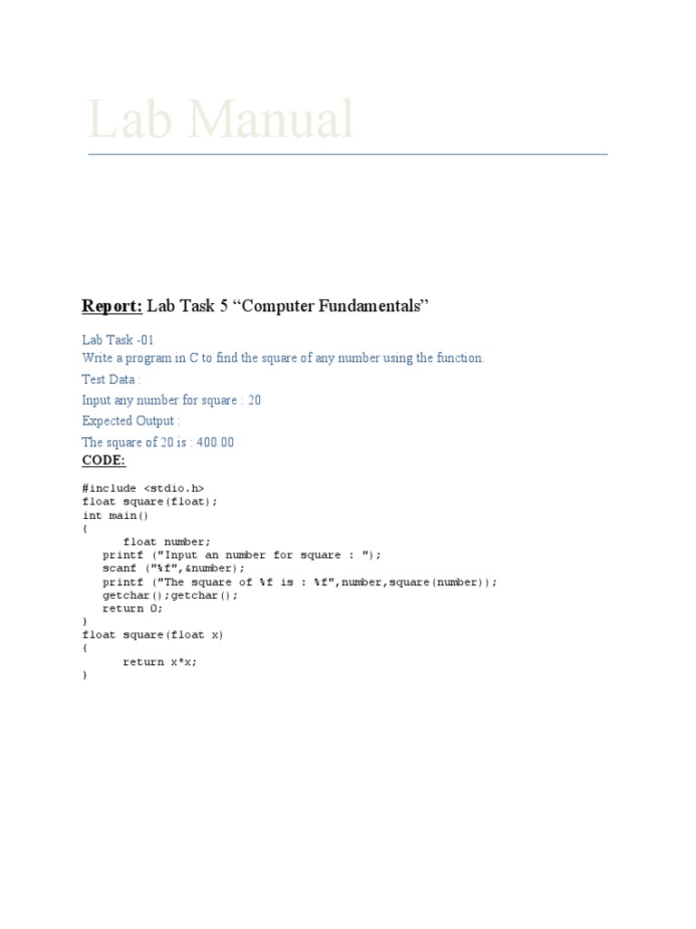 Lab 5 Programming | PDF | Computer Program | Programming
