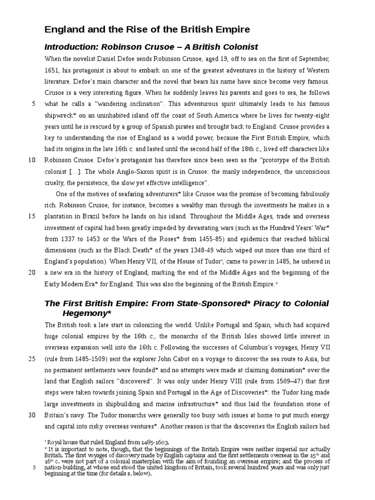 England and The Rise of The British Empire: Introduction: Robinson ...