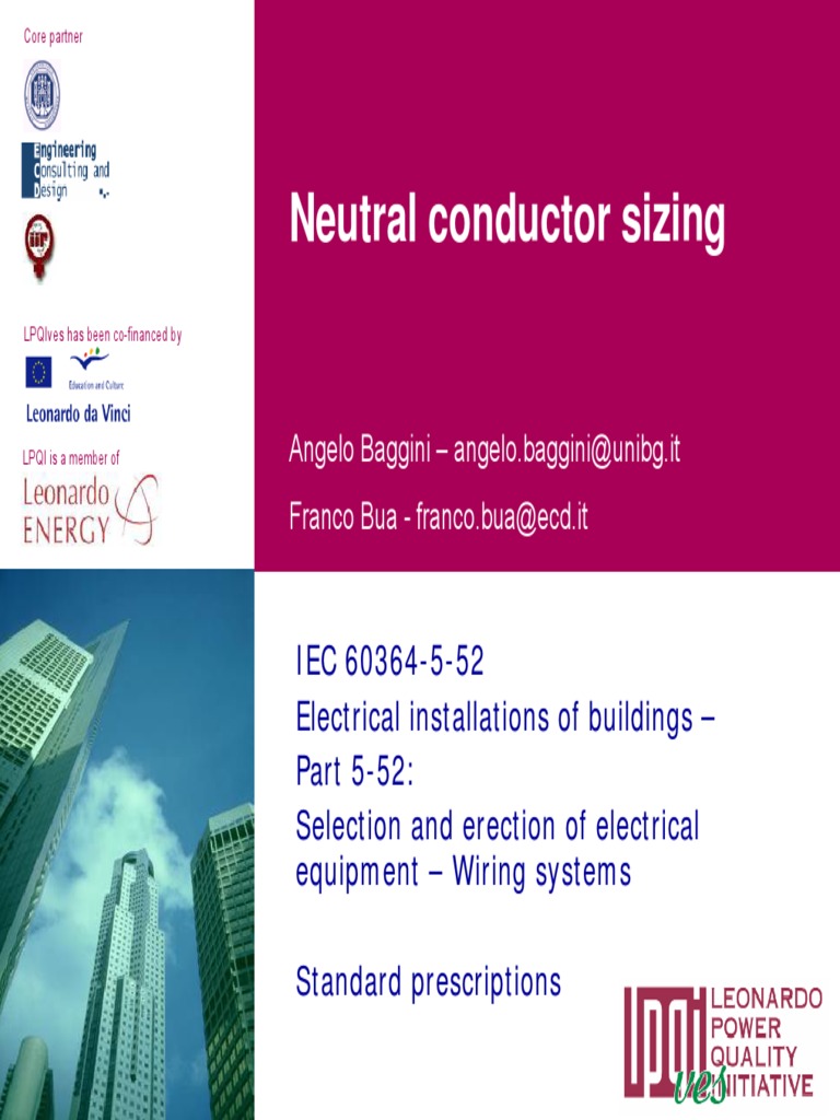 Neutral Conductor Sizing: Angelo Baggini - Angelo - Baggini@unibg - It ...