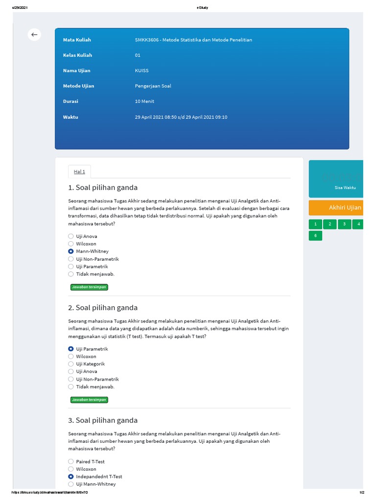 Kuis Pertemuan 9 | PDF