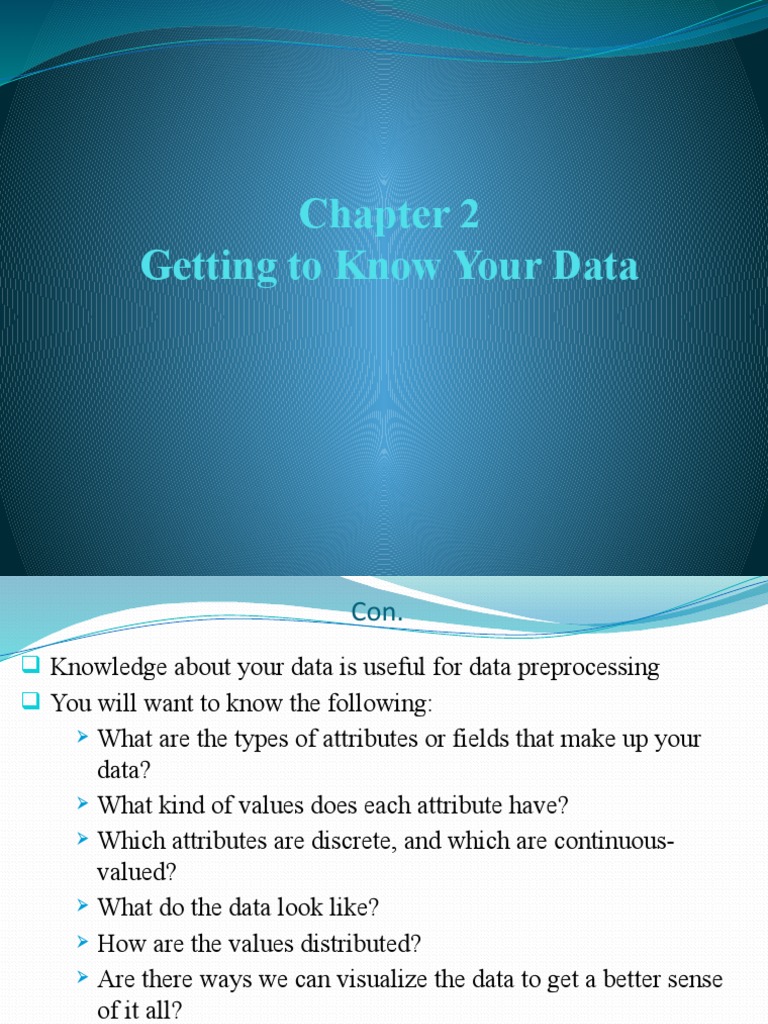 Chapter 2-Getting To Know Your Data | PDF | Data | Teaching Mathematics