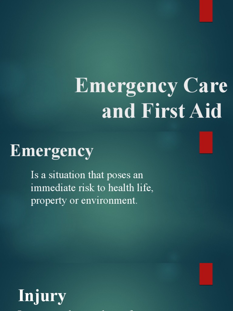 Emergency Care and First Aid | PDF | Cardiac Arrest | First Aid