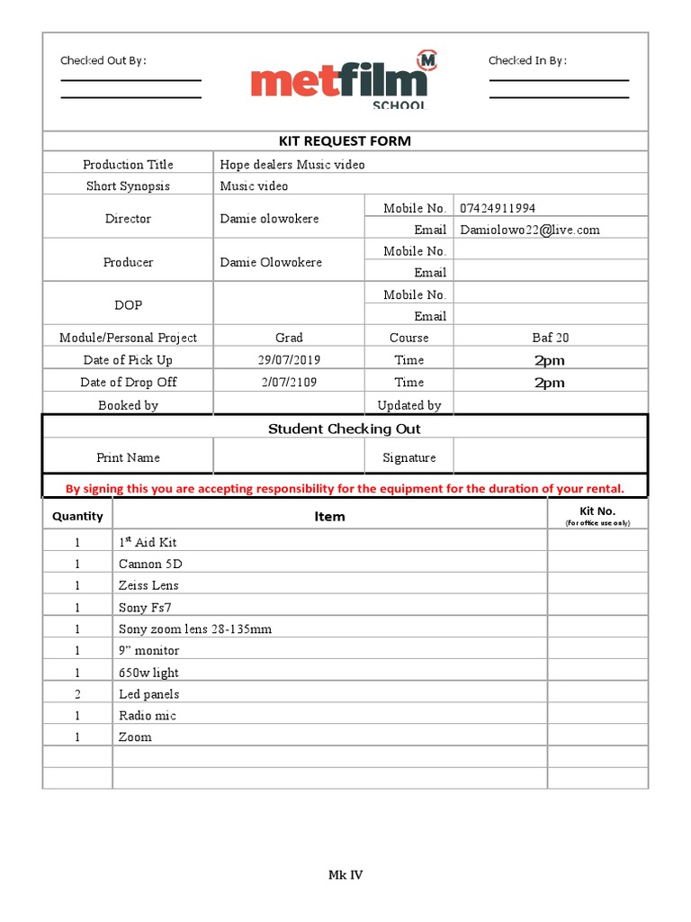KIT REQUEST FORM - Grad | PDF | Business