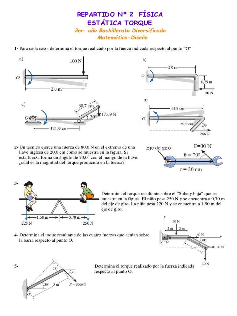 Estática Torque | PDF | Fuerza | Masa