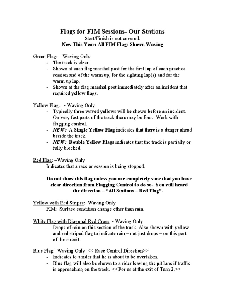 Flags For FIM Sessions-Our Stations: New This Year: All FIM Flags Shown ...