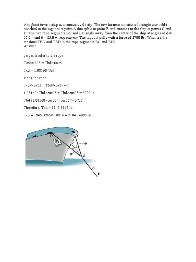 Tugboat Towing Forces and Tensions | PDF