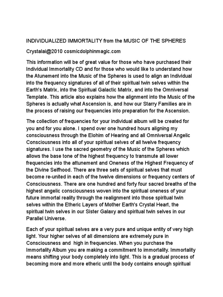 Immortality Book | PDF | Immortality | Self