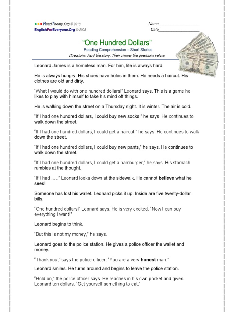 One Hundred Dollars | PDF