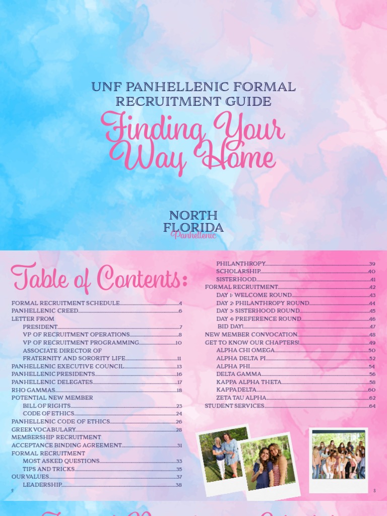 UNF Panhellenic Recruitment Brochure 2021 | PDF | Fraternities And Sororities | Student ...