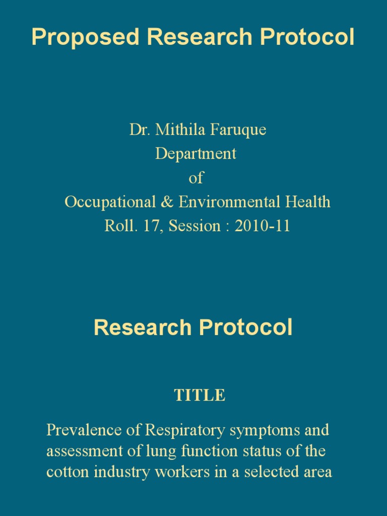 Research Protocol 05.03.11 | PDF | Data Analysis | Cough