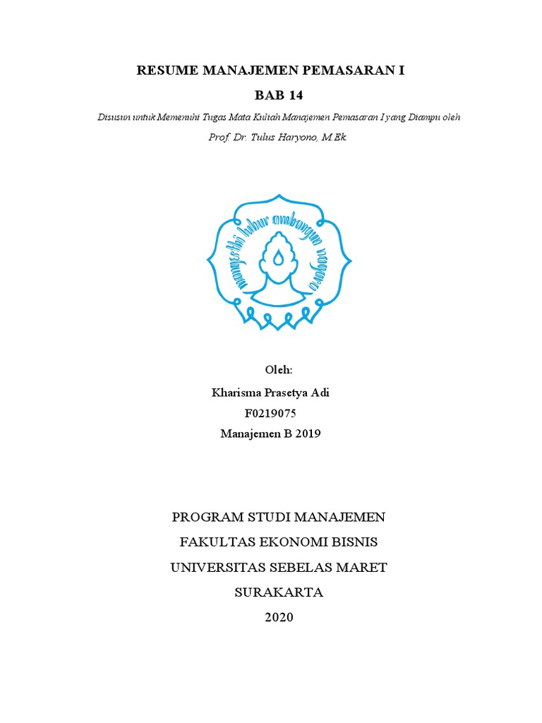 Resume Manajemen Pemasaran I | PDF