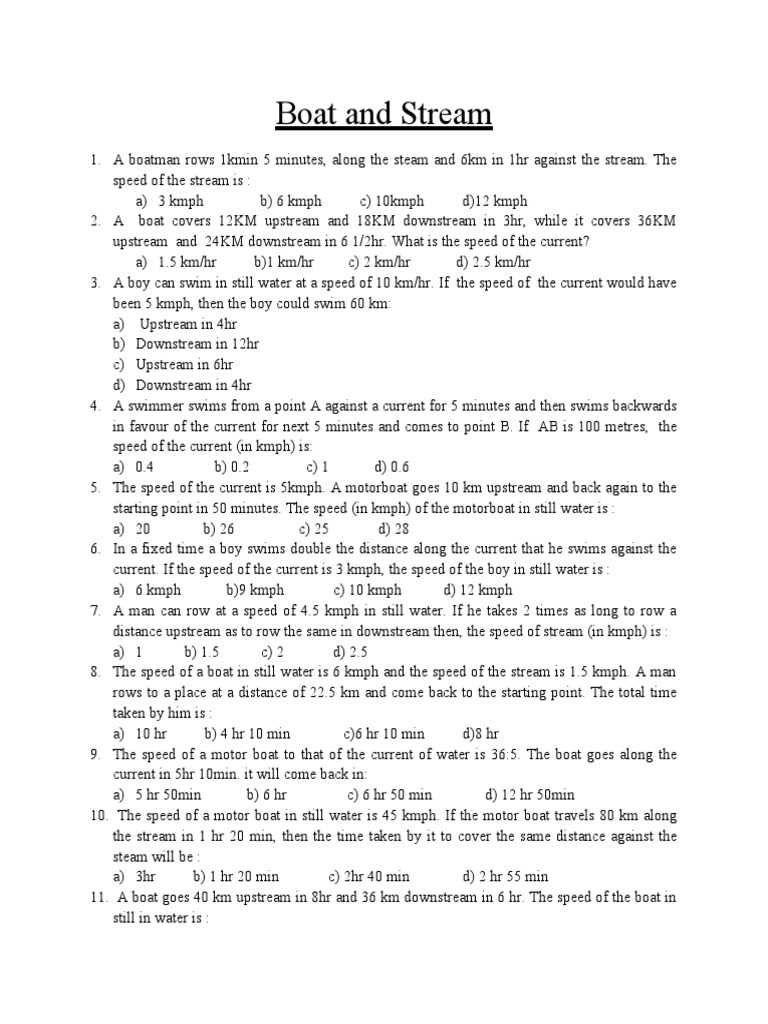 Boat and Stream | PDF | Speed | River