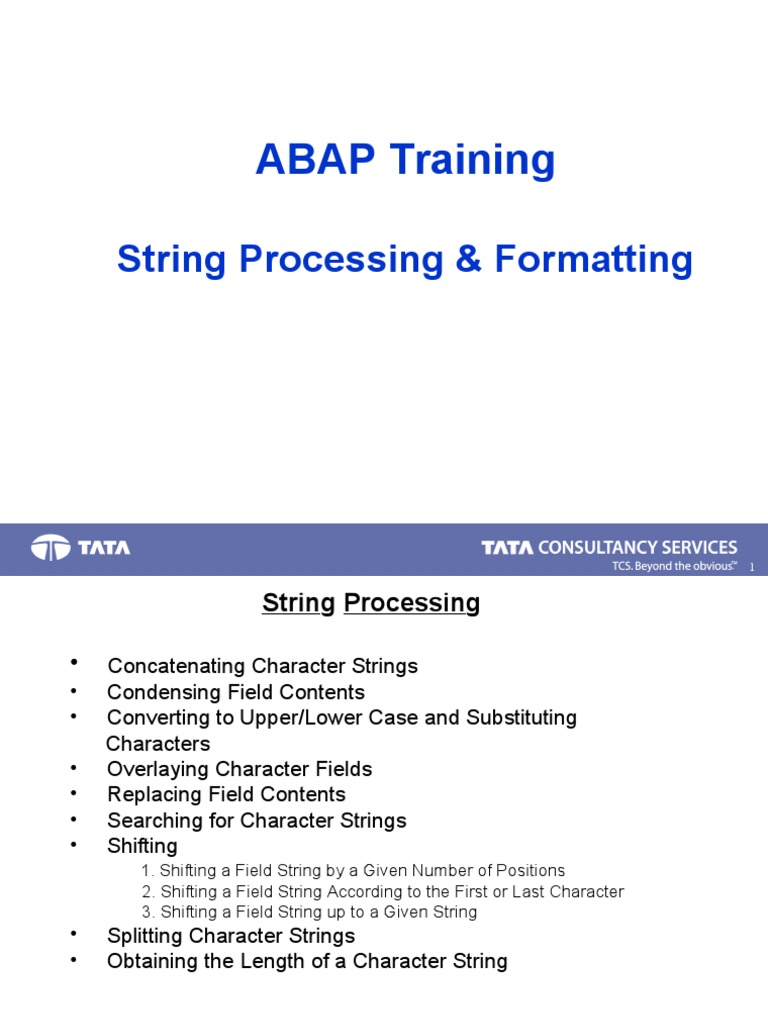 5 SAP ABAP String Processing | PDF | String (Computer Science ... 5 SAP ABAP String Processing | PDF | String (Computer Science ...