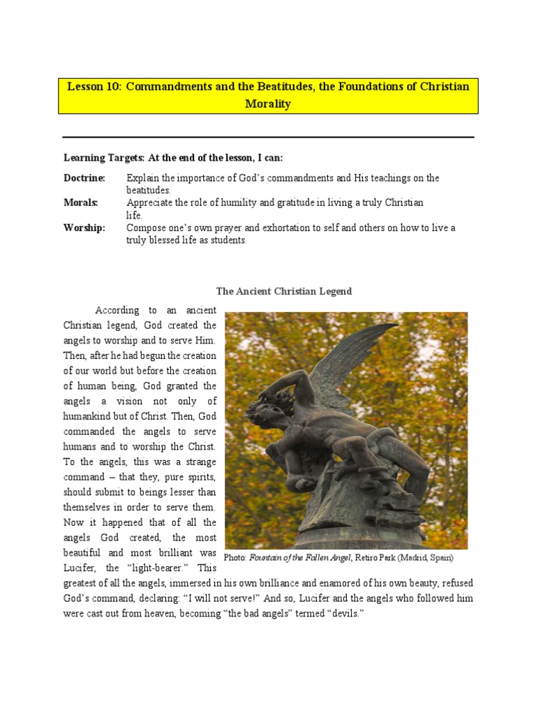 Christian Morality Through Commandments and Beatitudes | PDF | Ten ...