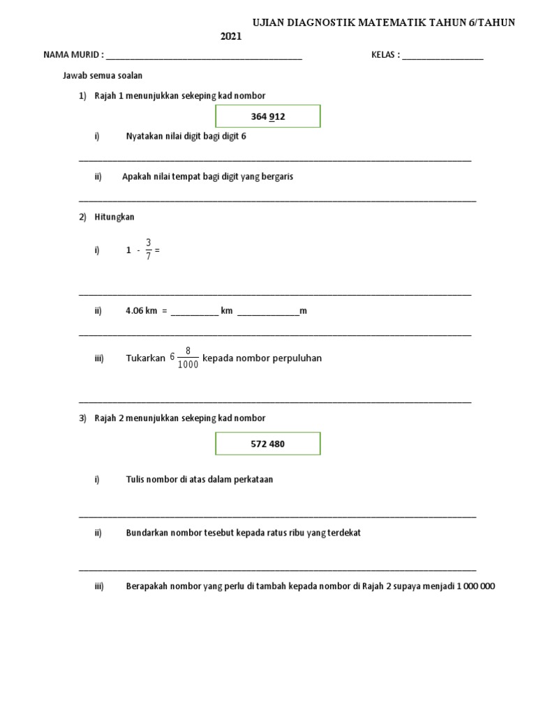 Ujian Diagnostik | PDF | Bisnis | Metode & Bahan Ajar