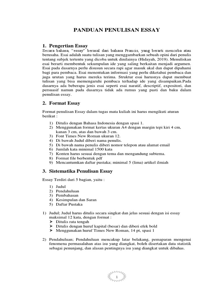 Panduan Penulisan Essay Rev | PDF