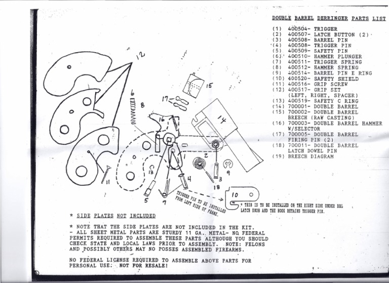 Double Barrel Derringer p1 | PDF | Trigger (Firearms) | Components