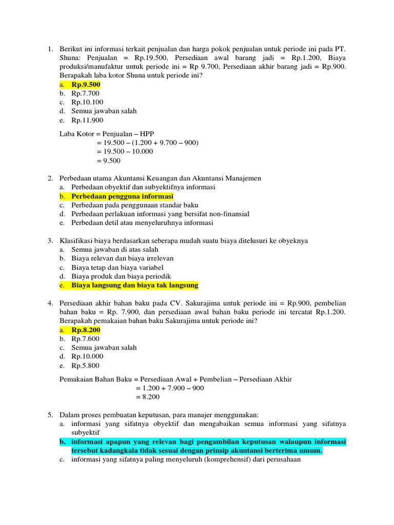 Kuis Akmen For UTS Audited | PDF