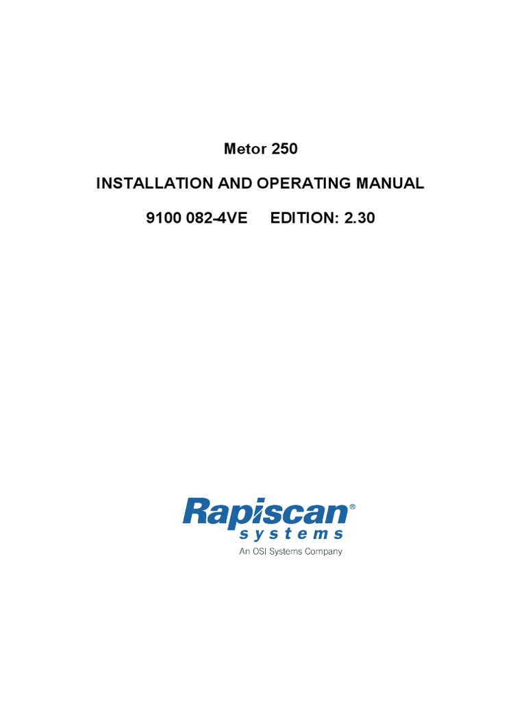 Metor 250 Installation Operating Manual 2 | PDF | Sensitivity And ...