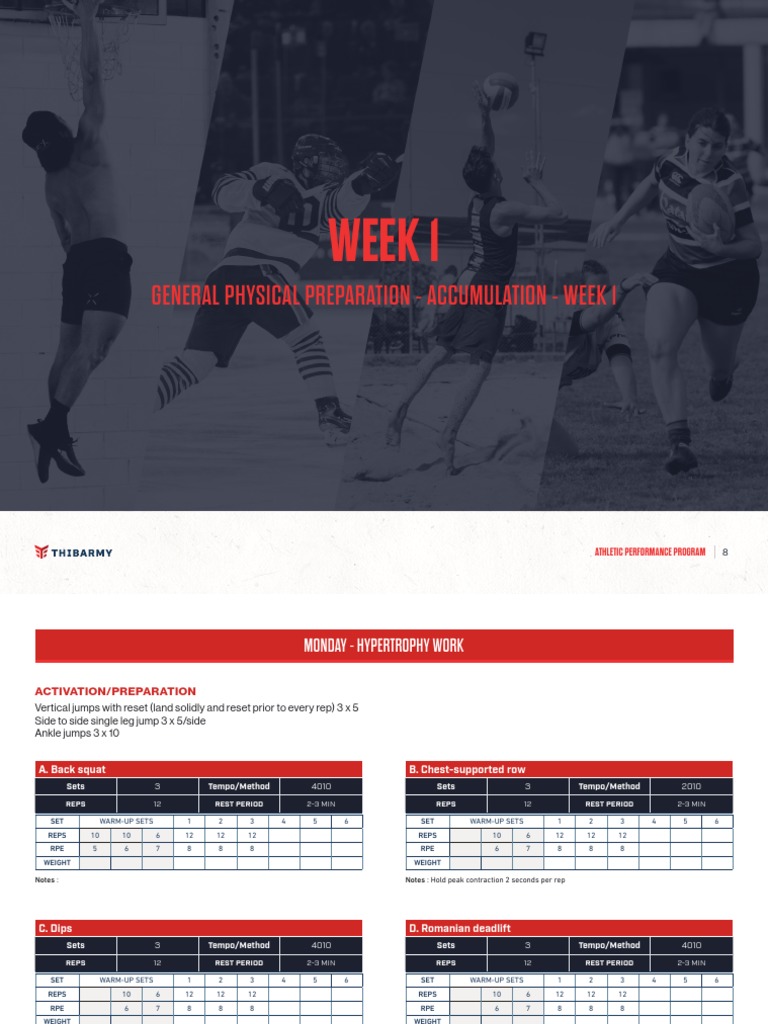 Athletic Performance Program Bloc1 | PDF | Physical Exercise | Physical Fitness