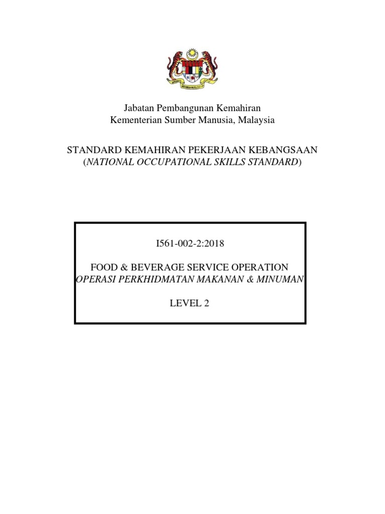 Food & Beverage Service Operation | PDF | Occupational Safety And ...
