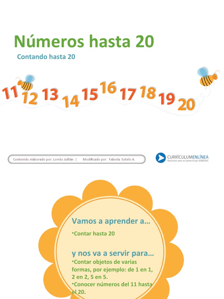 Numeros Del 1-20 | PDF | Artes del Lenguaje y Comunicación | Estudios ...