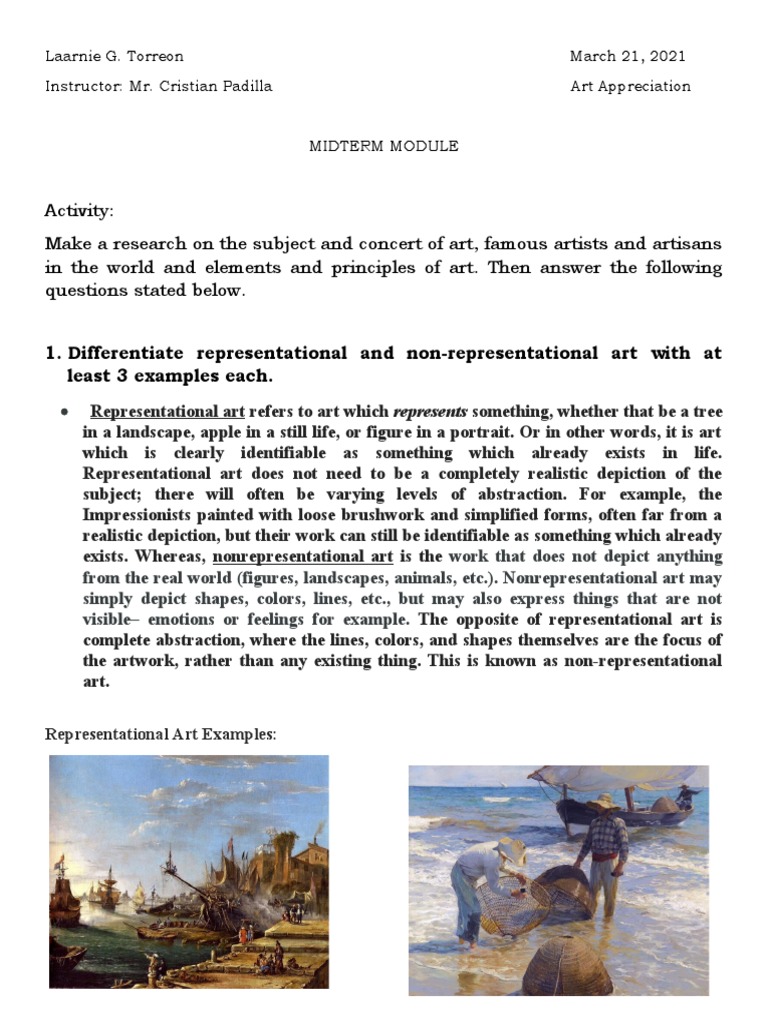 Midterm Module on Art History, Elements, and Famous Artists | PDF ...