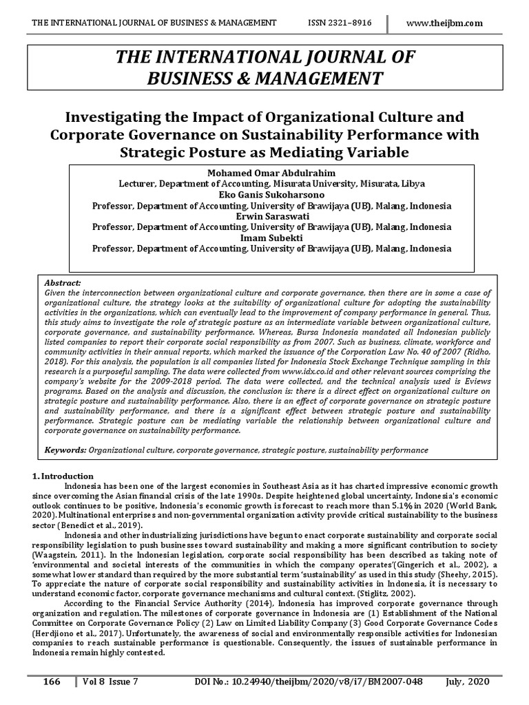 The International Journal of Business & Management | PDF | Governance ...