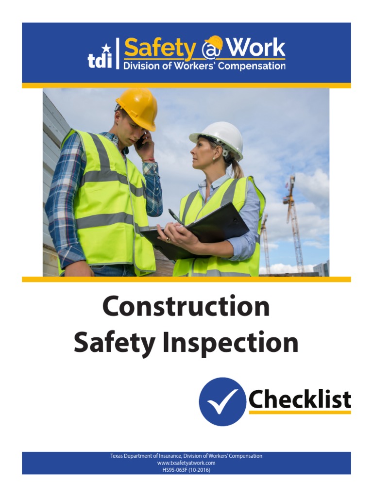 Construction Safety Inspection Checklist | PDF | Personal Protective ...
