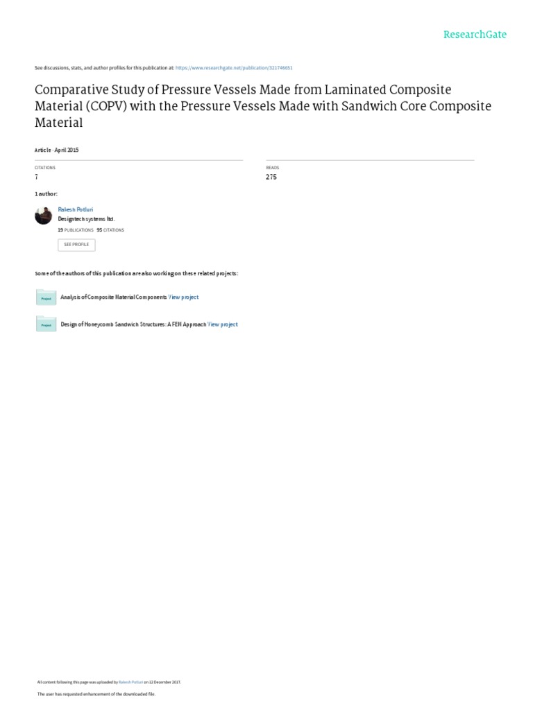 Comparative Study of Pressure Vessels Made From Laminated Composite ...