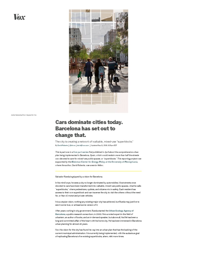 Barcelona, Spain, Urban Planning - A City's Vision To Dig Out From Cars ...