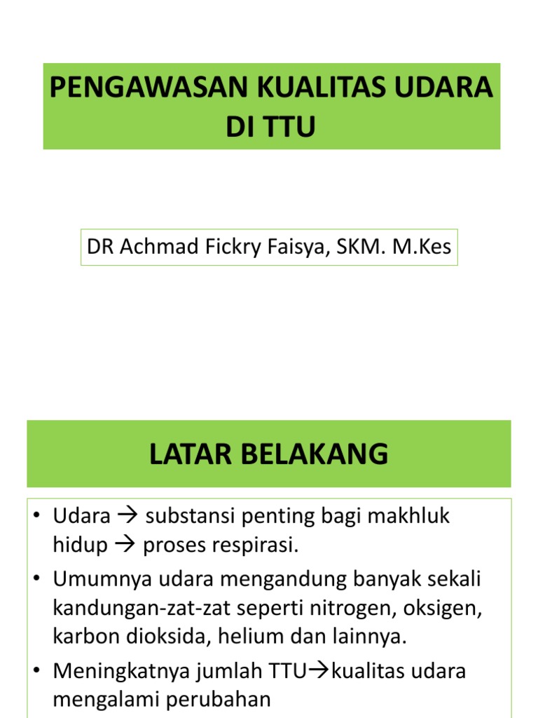 Pengawasan Kualitas Udara Di Ttu | PDF