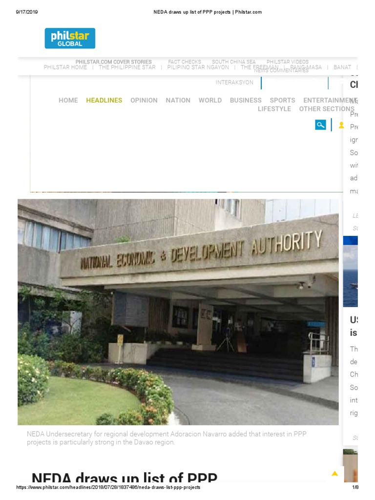 NEDA Draws Up List of PPP Projects | PDF | Public–Private Partnership ...