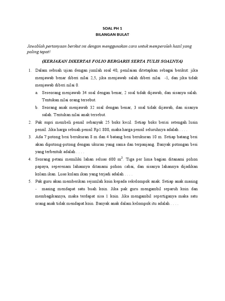 Soal PH1 - PH4 | PDF