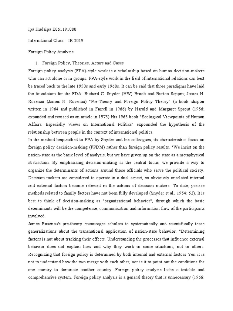 Foreign Policy Analysis | PDF | Constructivism (Philosophy Of Education ...