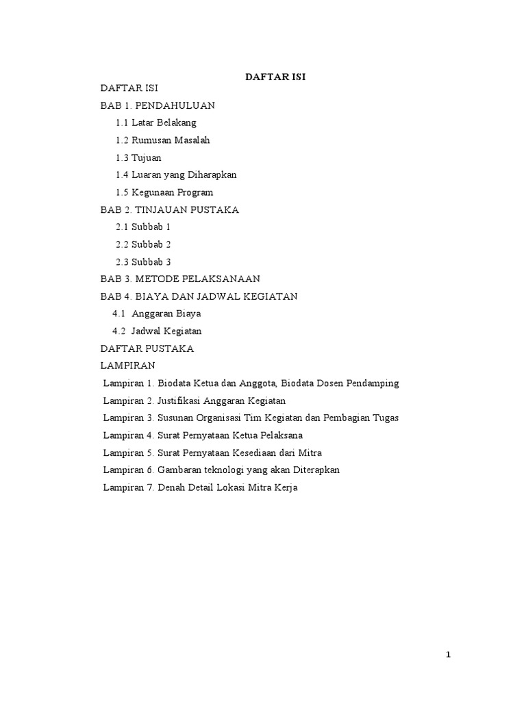 Contoh Proposal PKM-PI 2024 | PDF | Bisnis