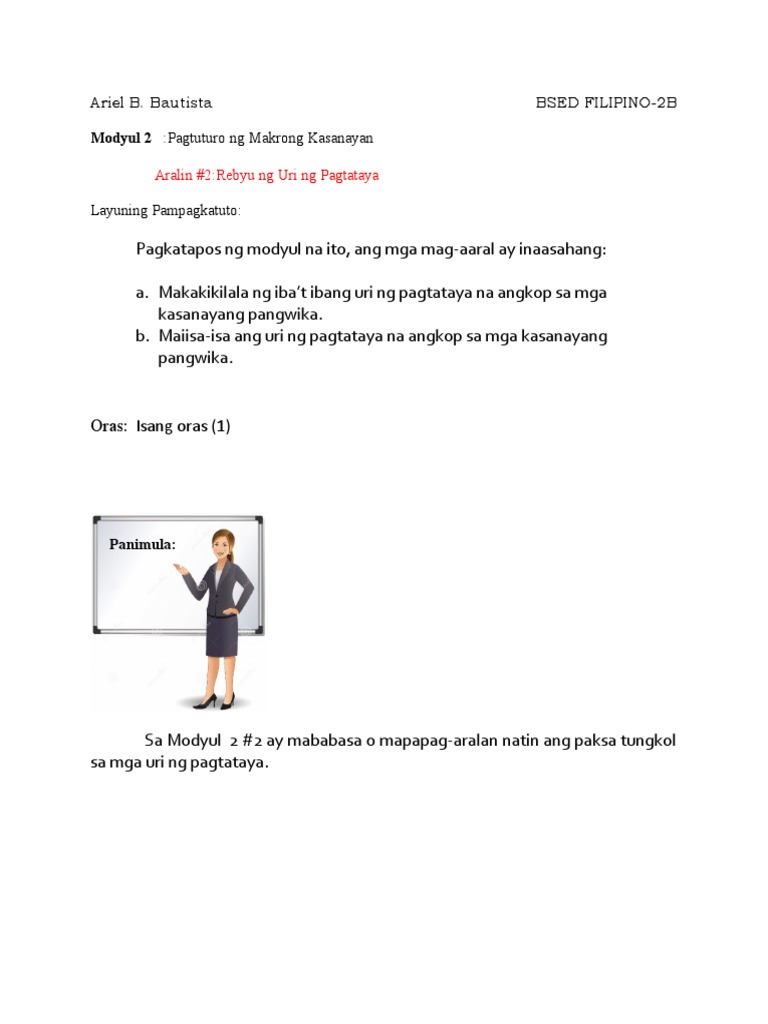 Fil 105 Modyul 2 Aralin2 - 2021 | PDF