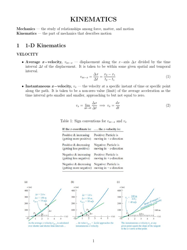 Kinematics of Motion with Constant Acceleration | PDF | Temporal Rates ...