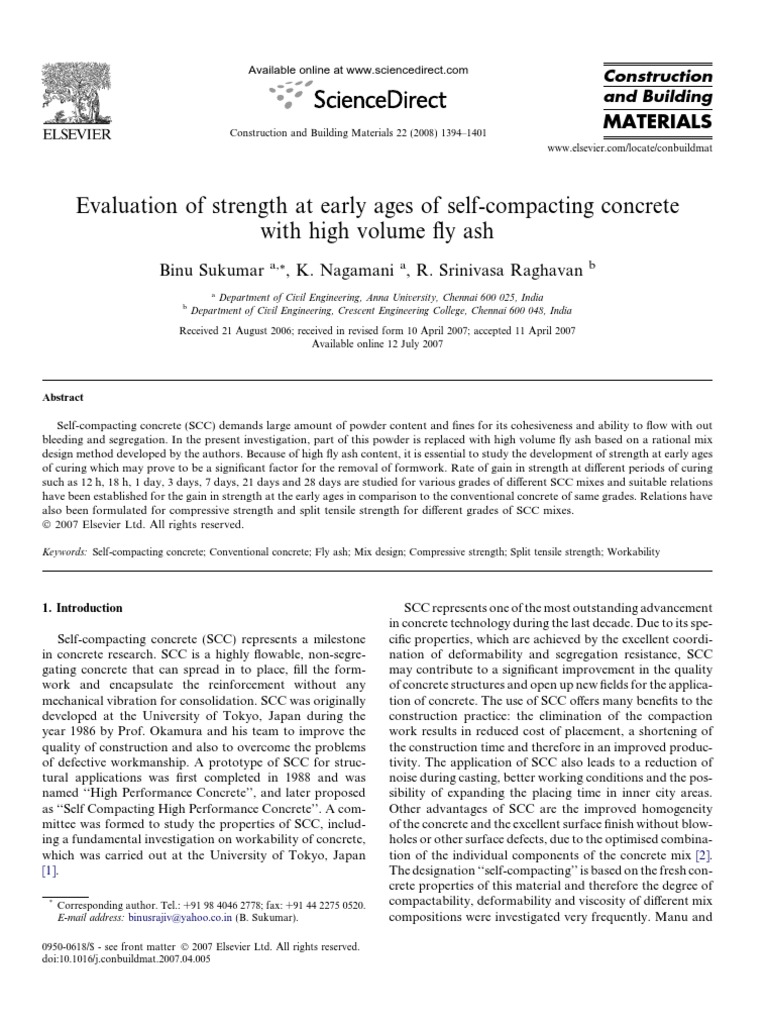 Evaluation of Early Age Strength Development of Self-Compacting ...