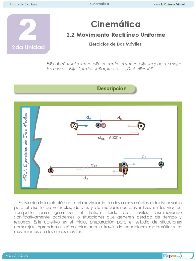 Ejercicios de MRU con Dos Móviles | PDF | Cinemática | Velocidad