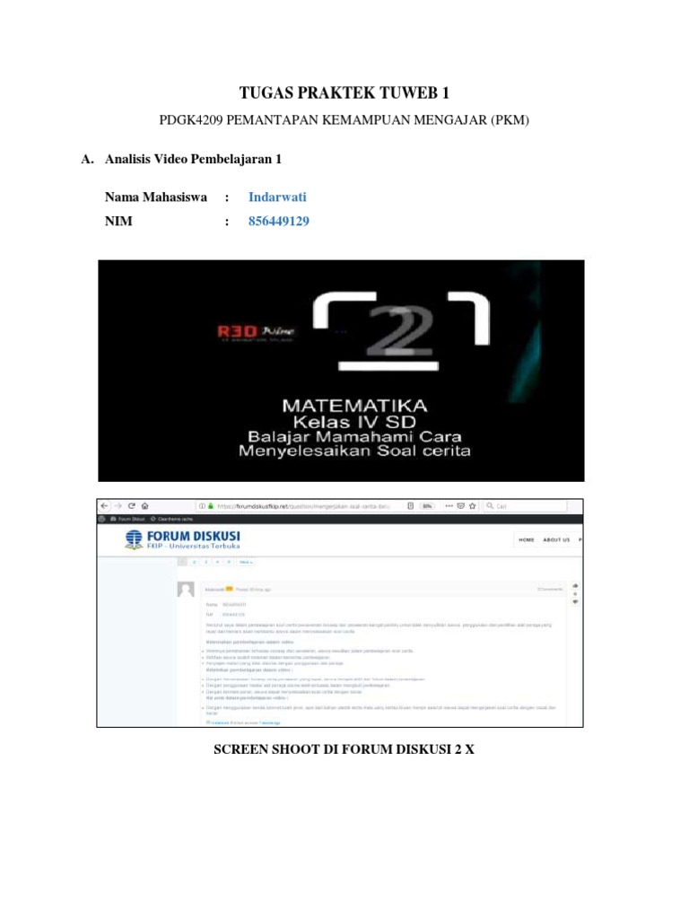 Tugas Praktik Tuweb 1 PKM - Indarwati | PDF