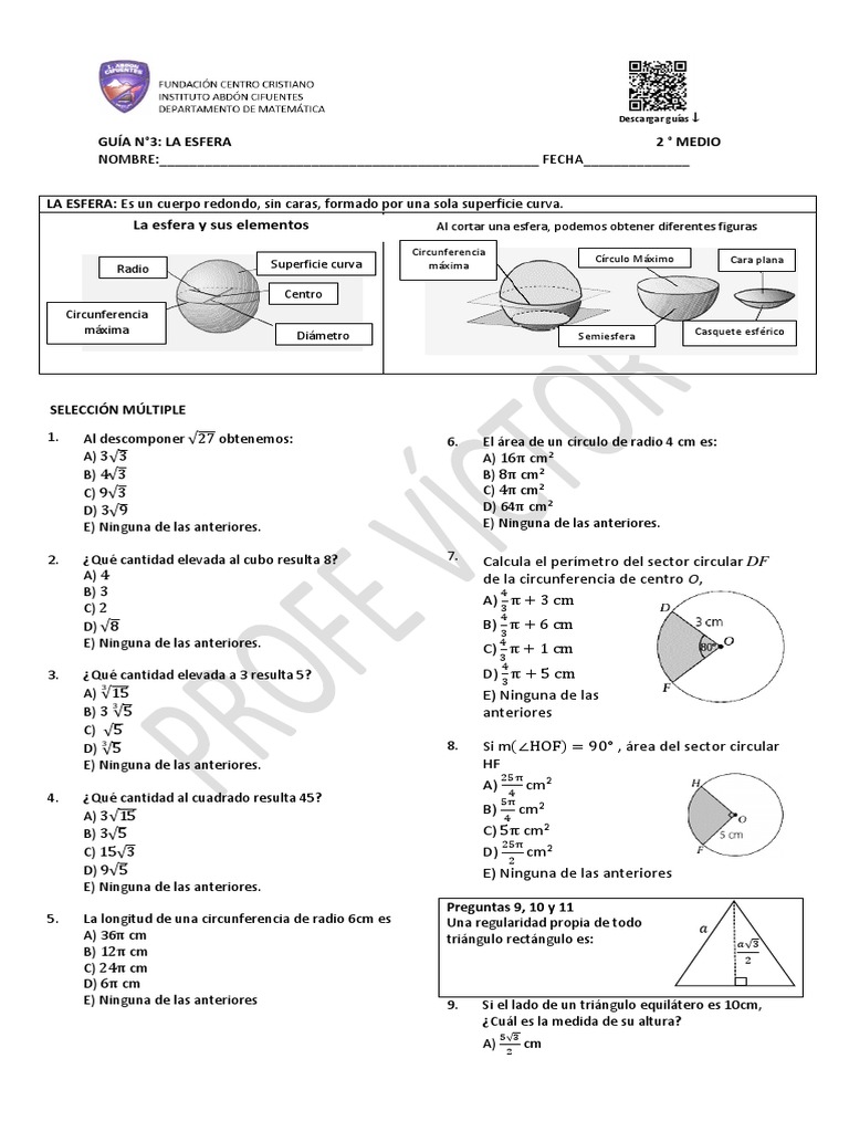 Guía sobre la Esfera y sus Partes | PDF | Esfera | Pi