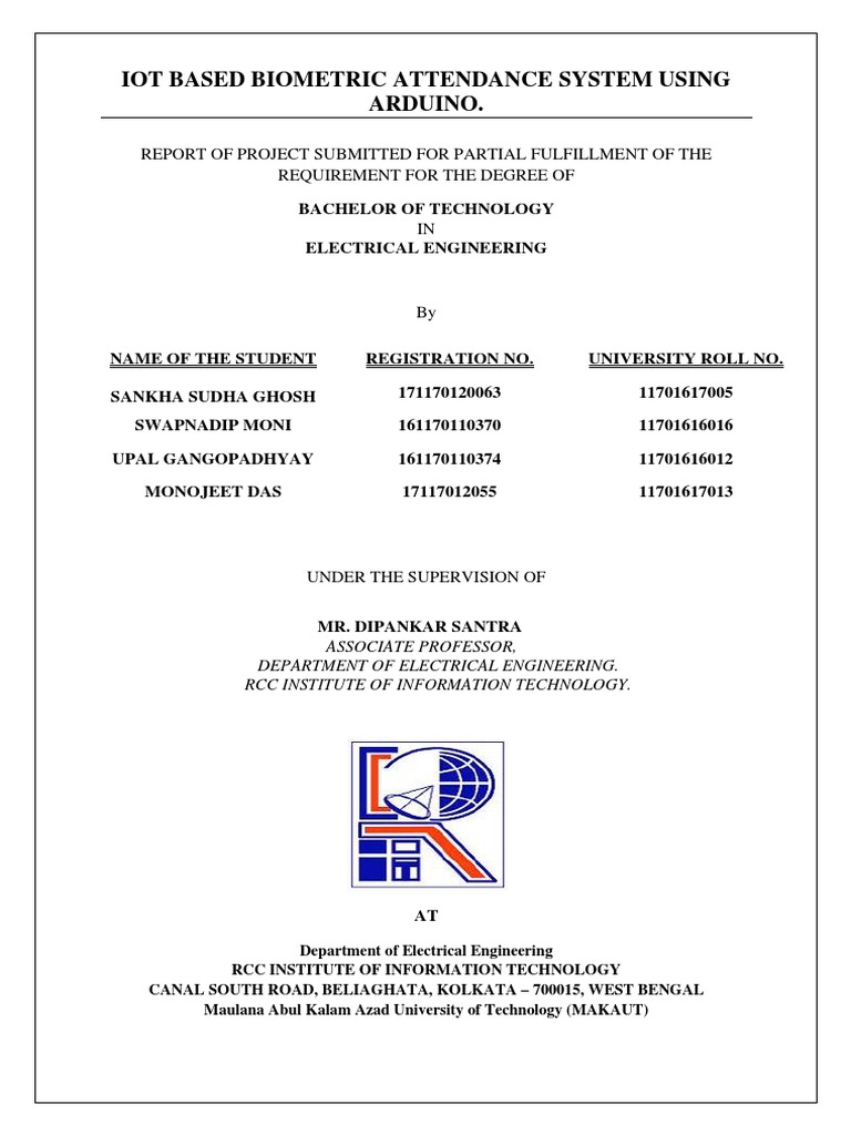 Iot Based Biometric Attendance System Using Arduino | PDF | Fingerprint ...