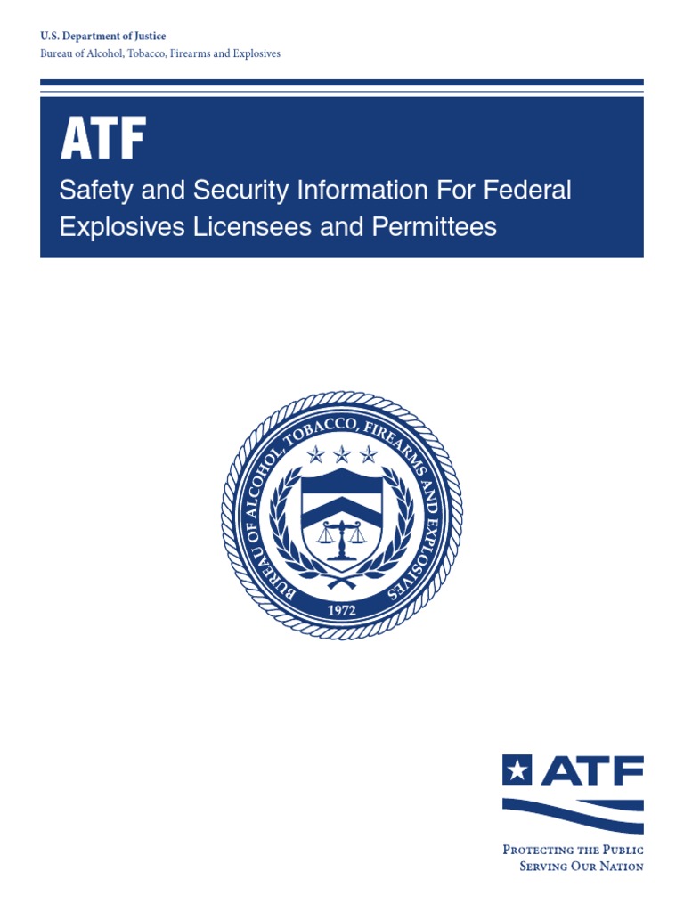 Atf 2016 Safety and Security Information For Federal Explosives ...