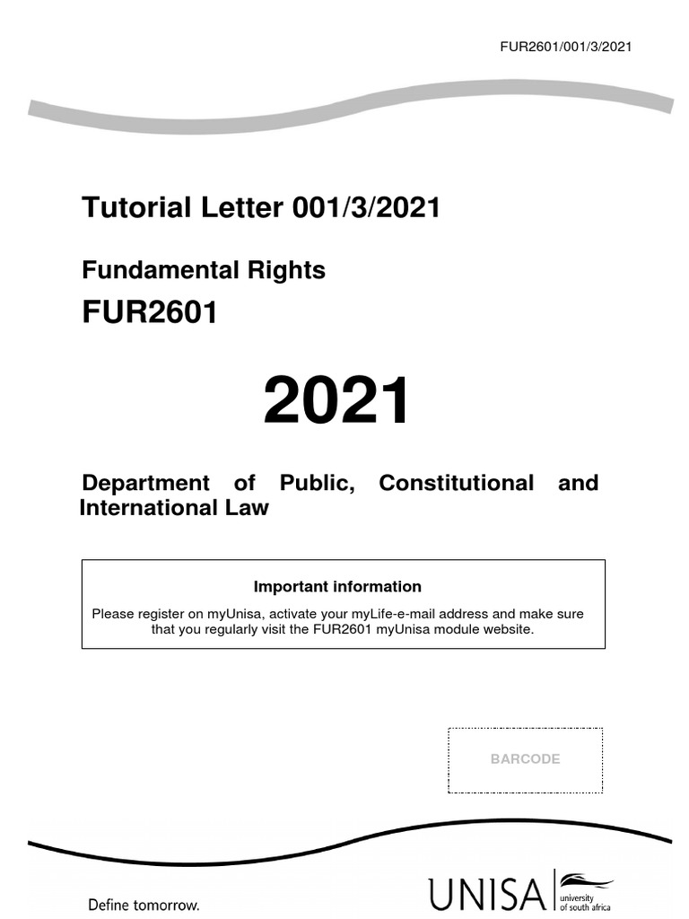 FUR2601 Exam and Assessment Updates 2021 | PDF | United States Bill Of ...